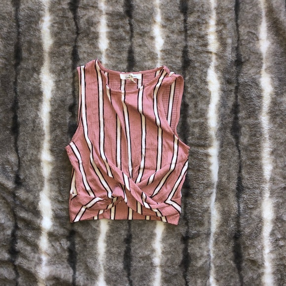 Love Tree | Tops | Love Tree Striped Twist Front Cropped Tank Top ...